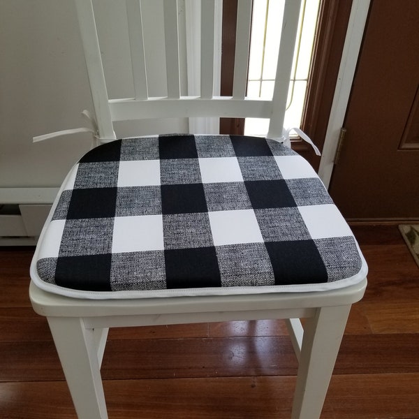 Red and White Check Chair Cushions - Etsy