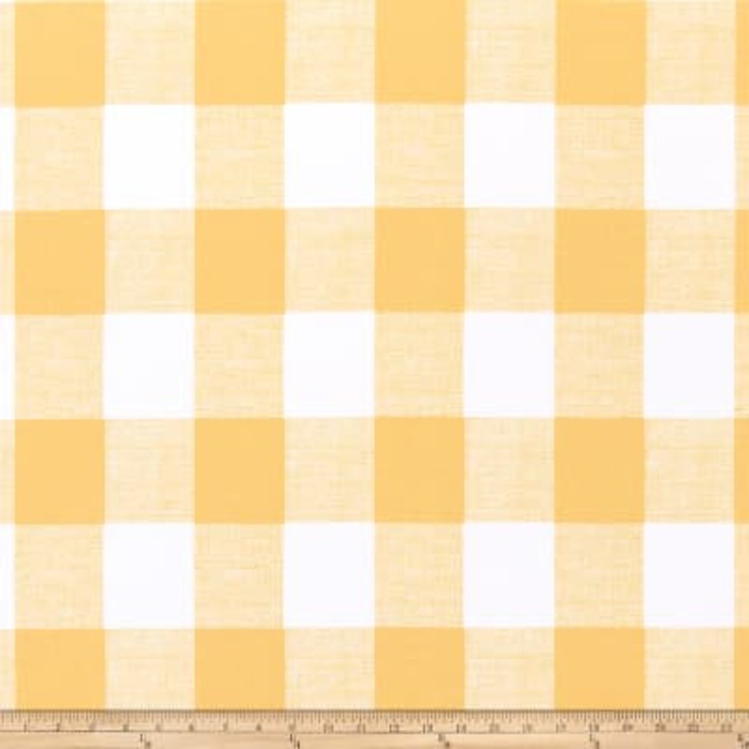 Yellow Buffalo Plaid Rocking Chair Cushions, Custom Size, Two Piece Set ...