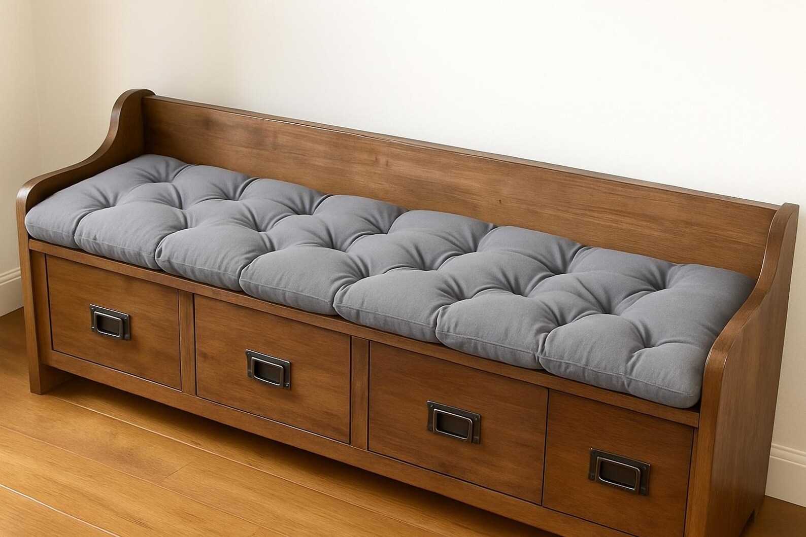60 X 14" Grey Bench Cushion Tufted Bench Cushion, Seat Cushion - Etsy