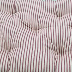 40" X 16" Red Ticking Tufted Bench Cushion, Seat Cushion, Farmhouse ...