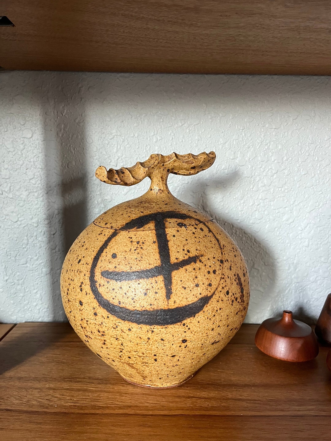 Vintage Large Mid Century Modernist Abstract Lidded Vessel Signed - Etsy