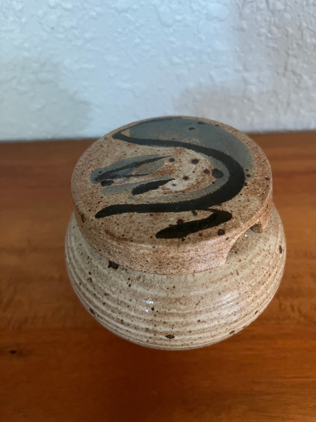 Beautiful MCM Modernist Pottery Trinket Lidded Container Vessel - Etsy