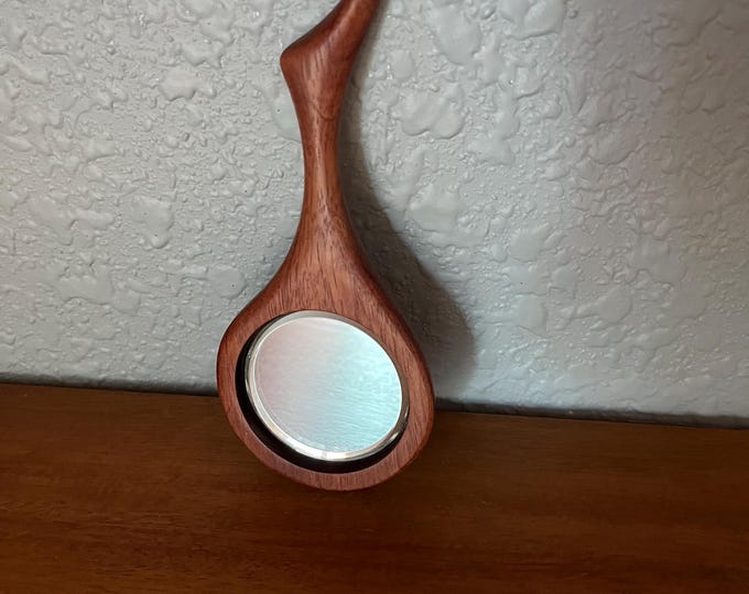 Vintage Teak Tiny Hand Pocket Mirror PLS Read Size - Etsy