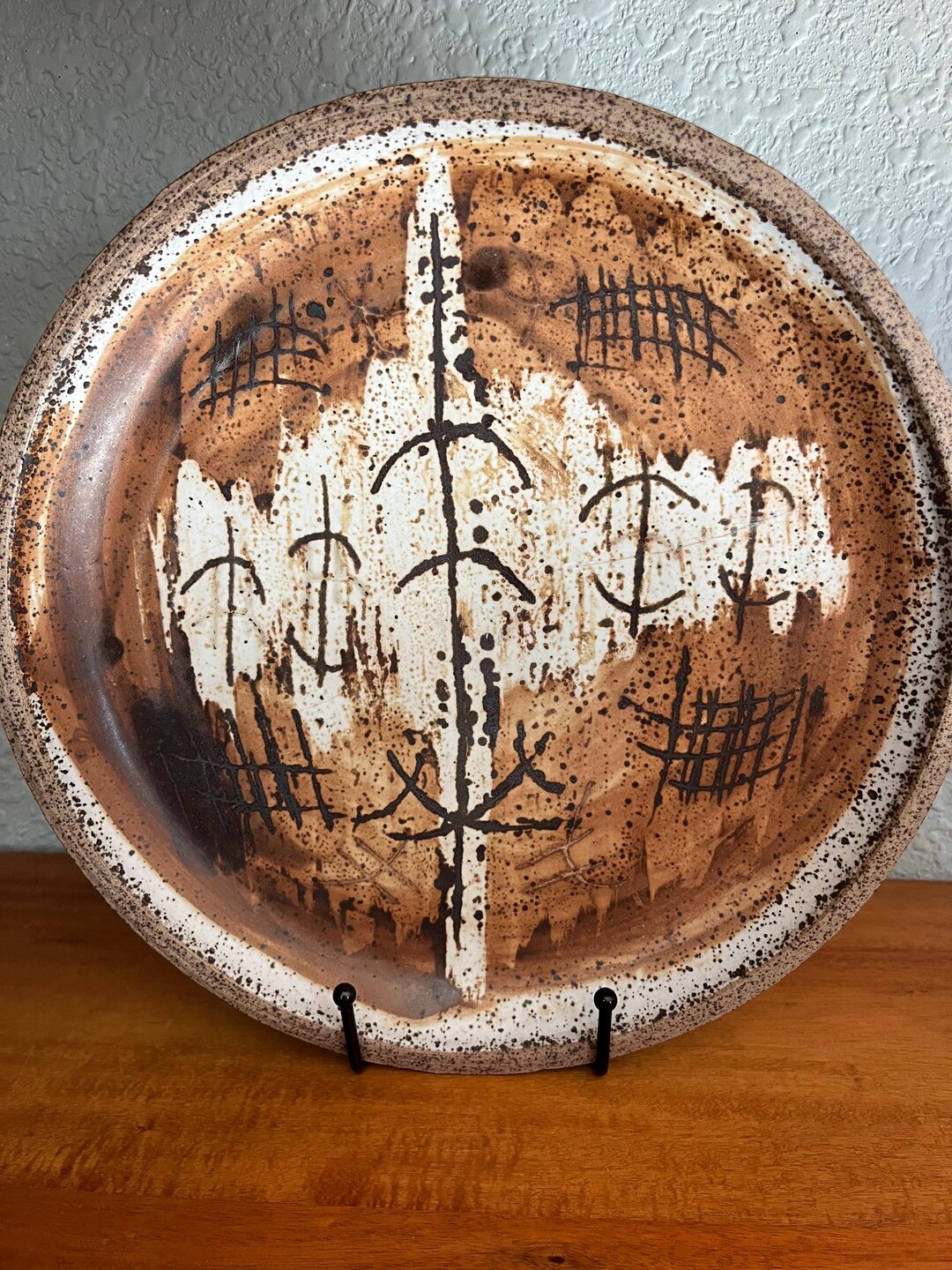 Vintage Large Abstract Studio Pottery Modernist Plate Signed Dated - Etsy