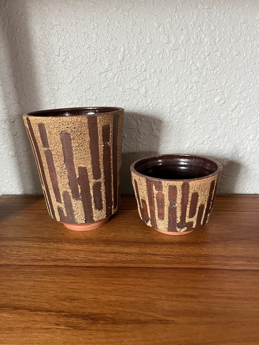 Vintage Mid Century Modern Peg Tootelian Studio Pottery Candleholders ...