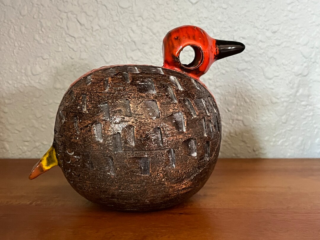 Vintage Mid Century Italian Bitossi Raymor Ceramic Bird Bank - Etsy