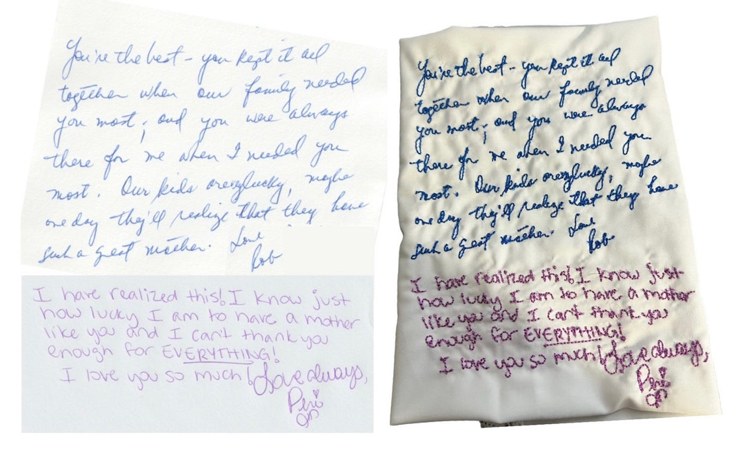 Handwritten Note Handkerchief - Memorial Handkerchief- Wedding ...