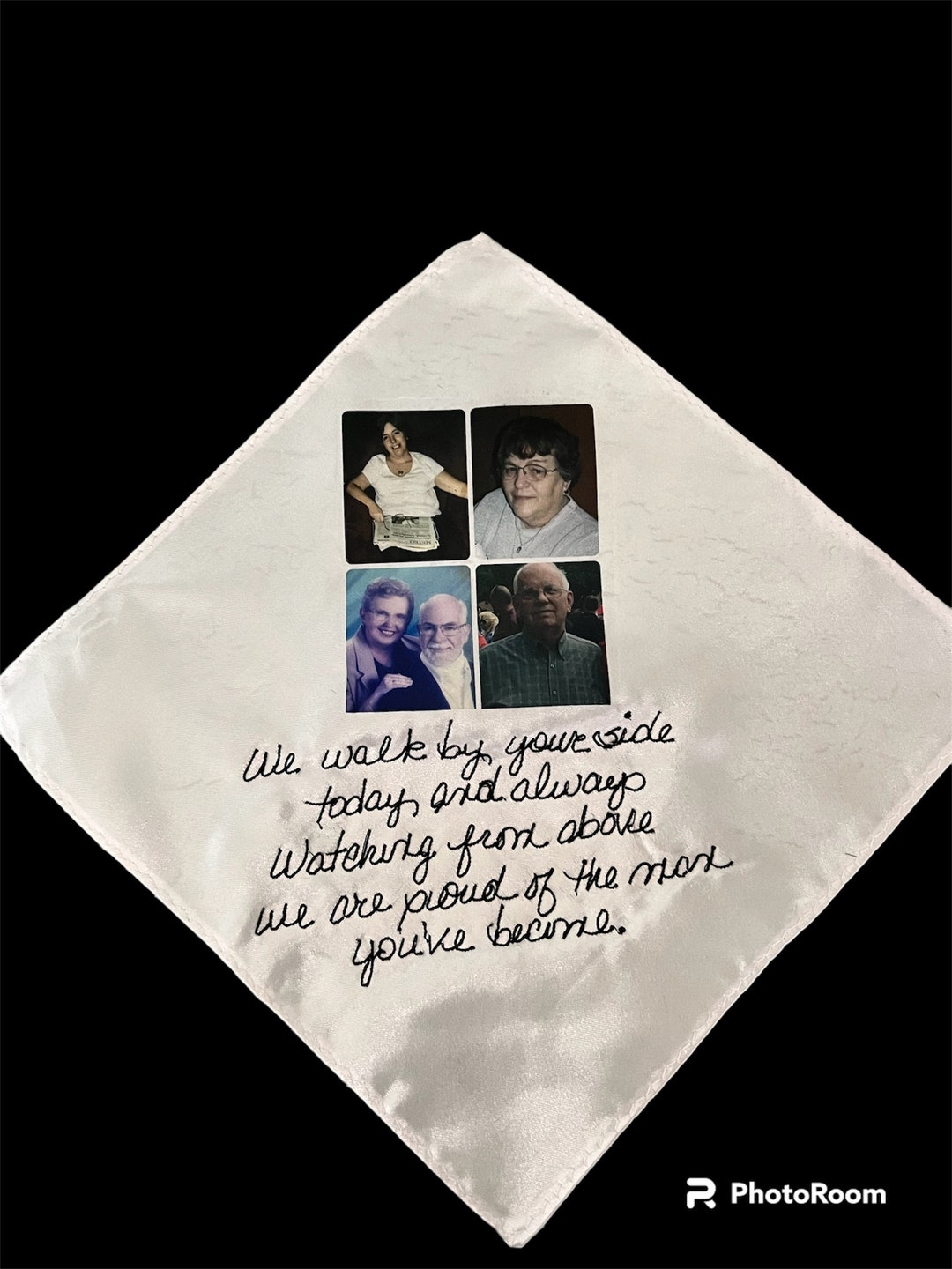 Custom Pocket Squares Embroidered With a Handwritten Note and a Photo ...