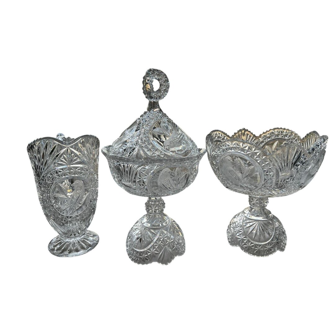 Hofbauer "byrdes" Collection 3 Piece Crystal Set - Vinatge Crystal - Etsy