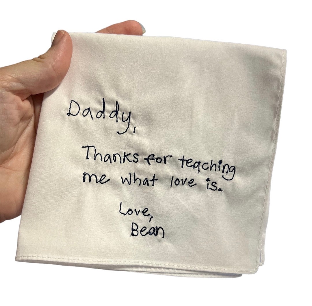 Hand Written Embroidered in Memory of Funeral Handkerchief With a ...