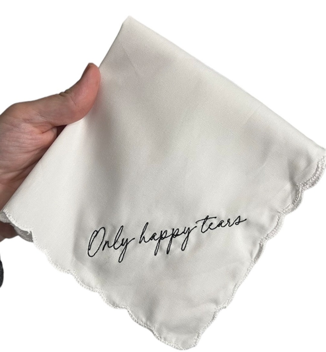 Only Happy Tears Wedding Handkerchief - Etsy