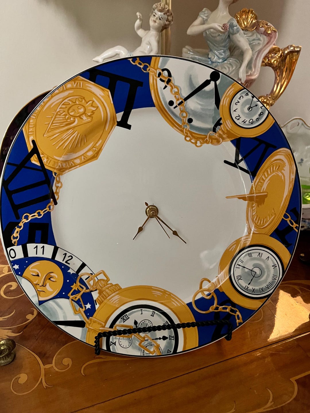 Large Plate Clock - Upcycled Plate - Etsy