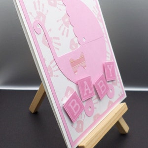 Baby Girl Greeting Card-welcome Baby Girl-pink-girl Baby Greeting Card ...