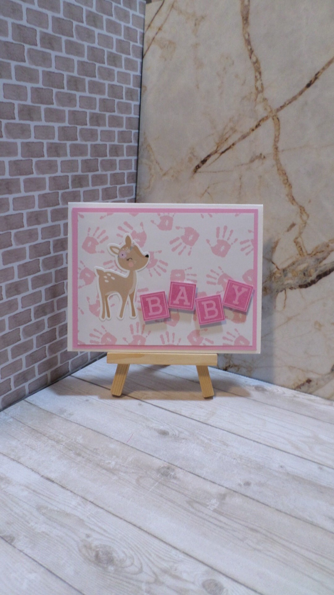 Baby Girl Greeting Card-welcome Baby-pink-girl Baby Greeting Card-baby ...