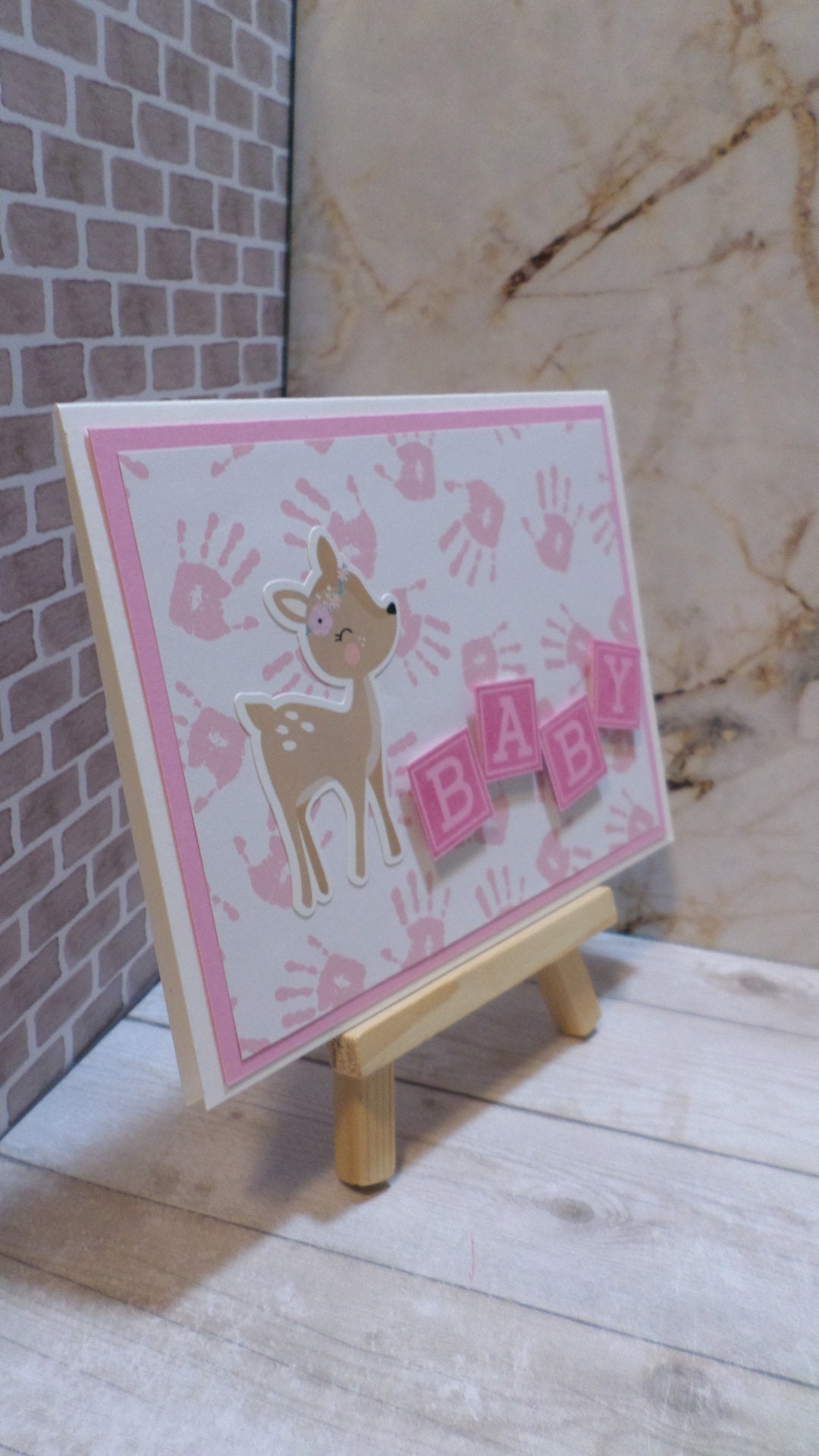 Baby Girl Greeting Card-welcome Baby-pink-girl Baby Greeting Card-baby ...