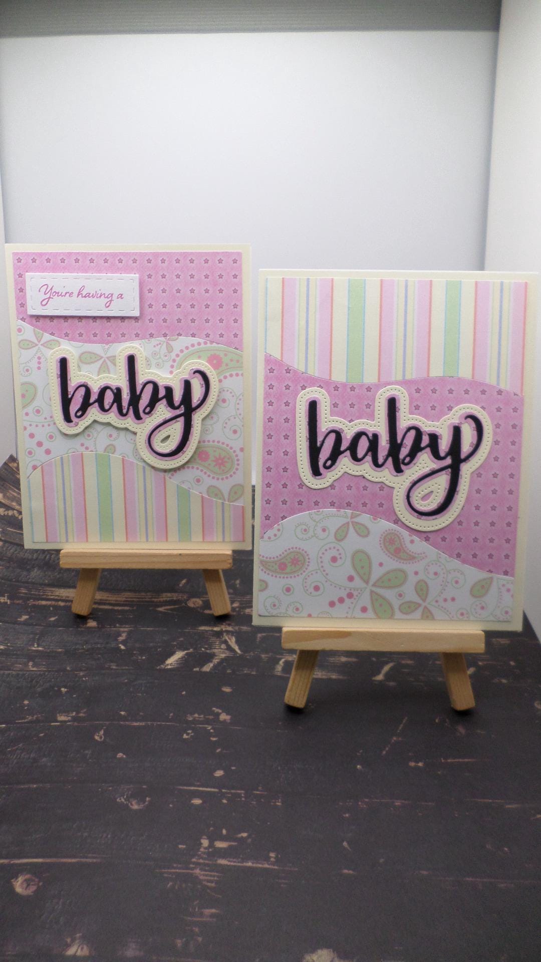 Baby Girl Greeting Card-you're Having a Baby Card-congratulations-pink ...