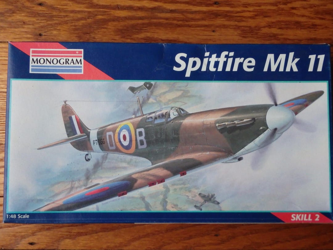Vintage 1995 MONOGRAM Spitfire Mk 11 Model Airplane Kit, 1:48 Scale ...