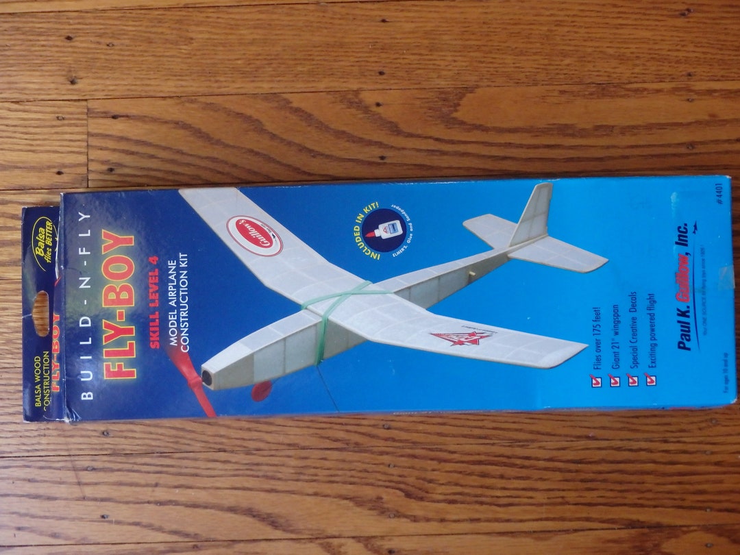 Vintage Build-n-fly FLY-BOY Model Airplane Balsa Wood Construction Kit ...