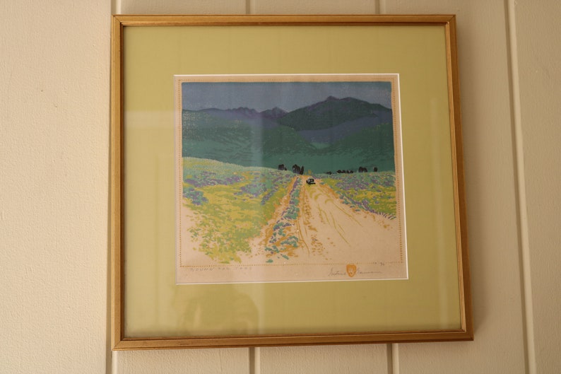 Rare! Gustave Baumann Original Color Woodcut Print: Bound for Taos ...