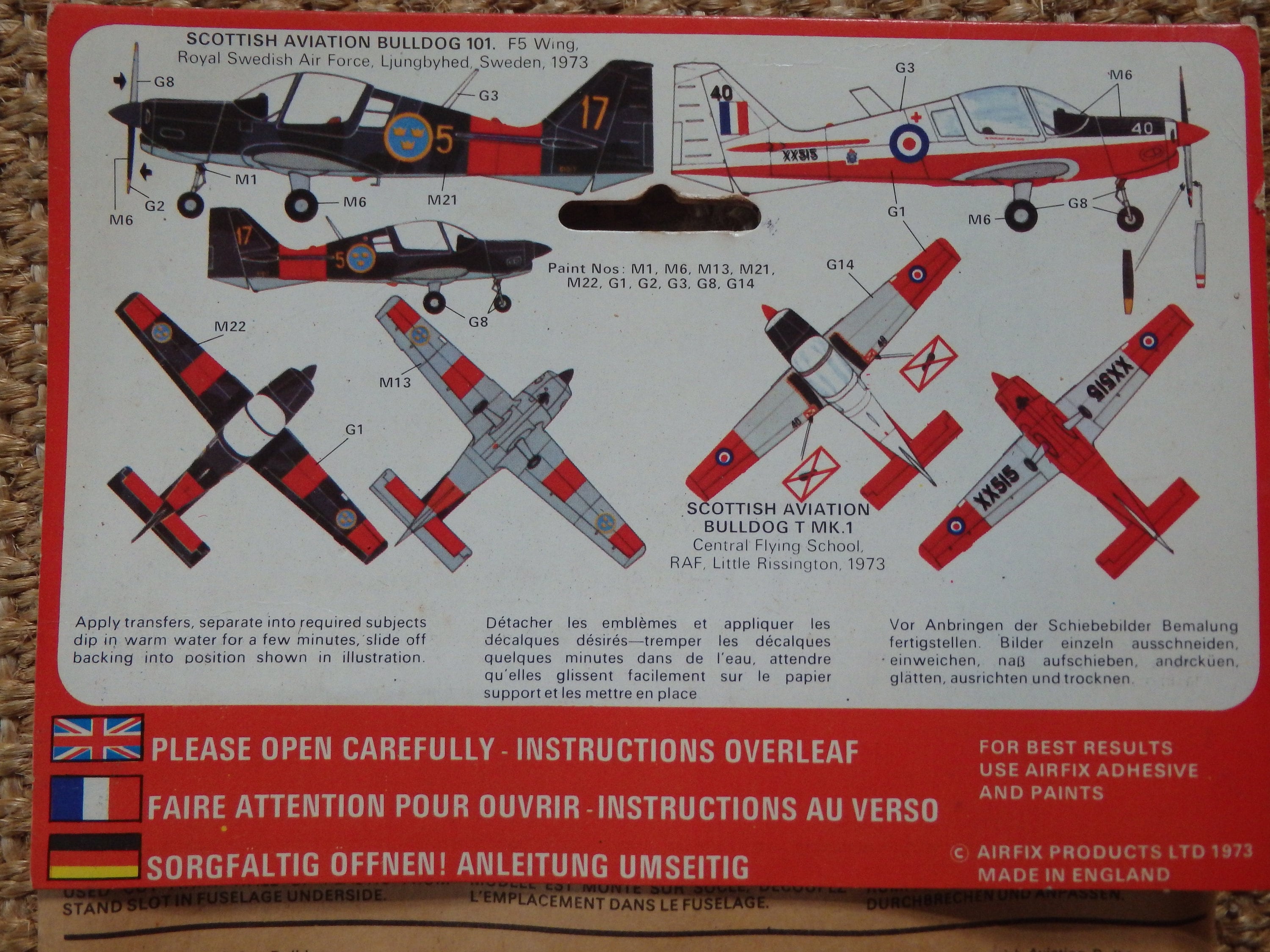 New in Package! 1973 AIRFIX S.A. Bulldog Series 1 Scale Model ...