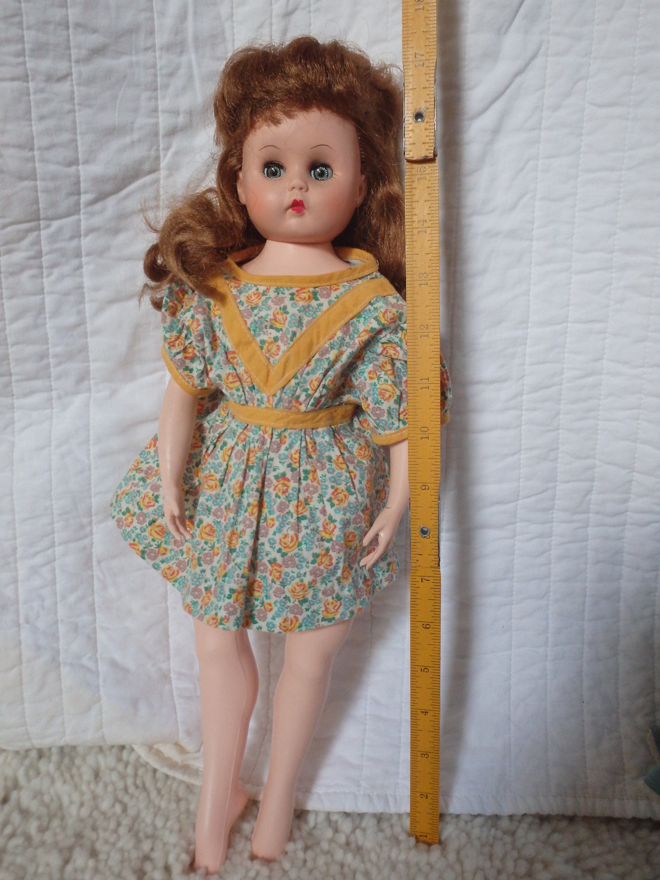 Vintage Eegee Girl Doll 17.5" Tall, Hard Plastic Body, Rubber Face ...