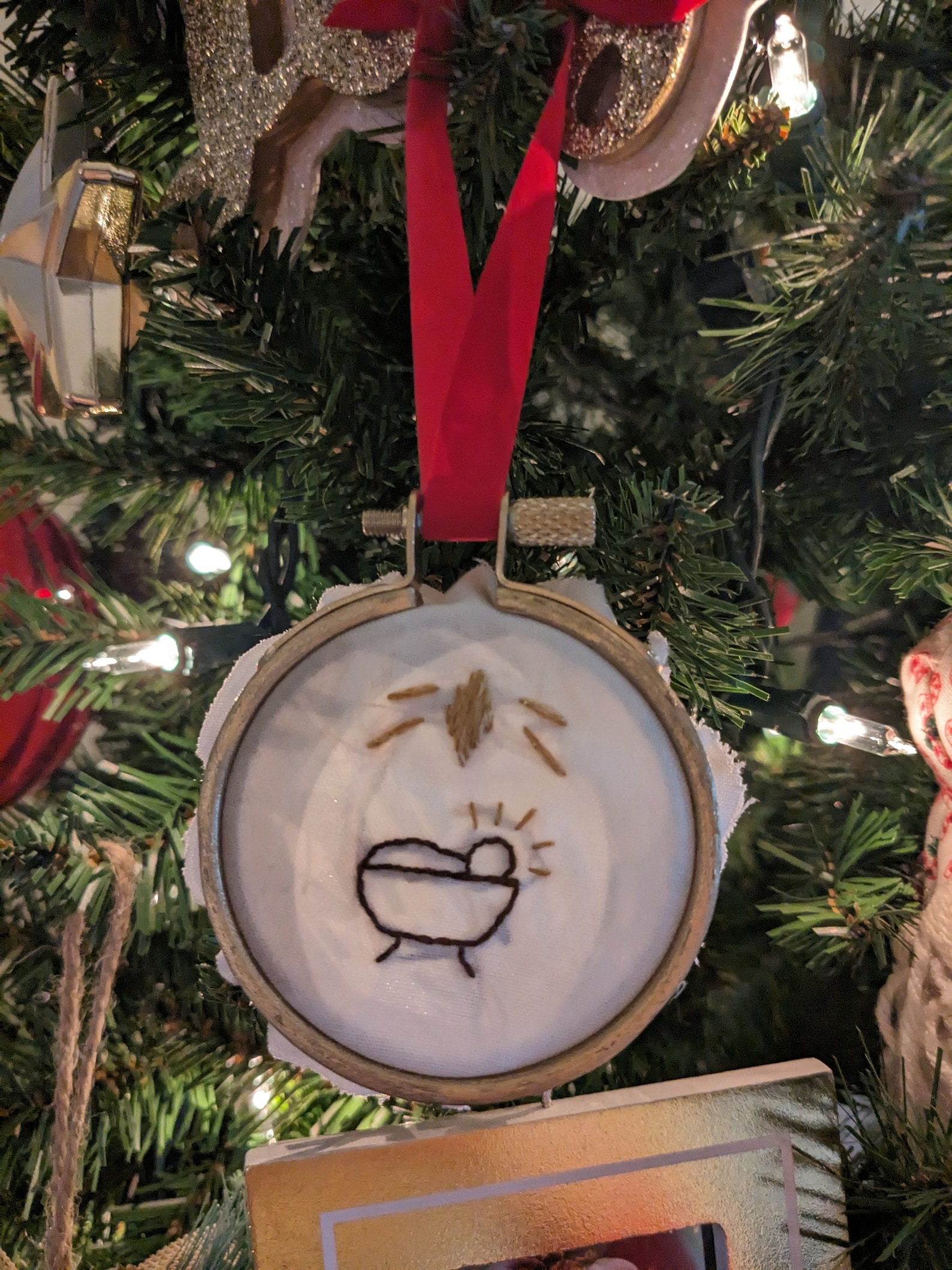 Handmade Baby Jesus Manger Ornament | Hand Embroidered | Christmas ...