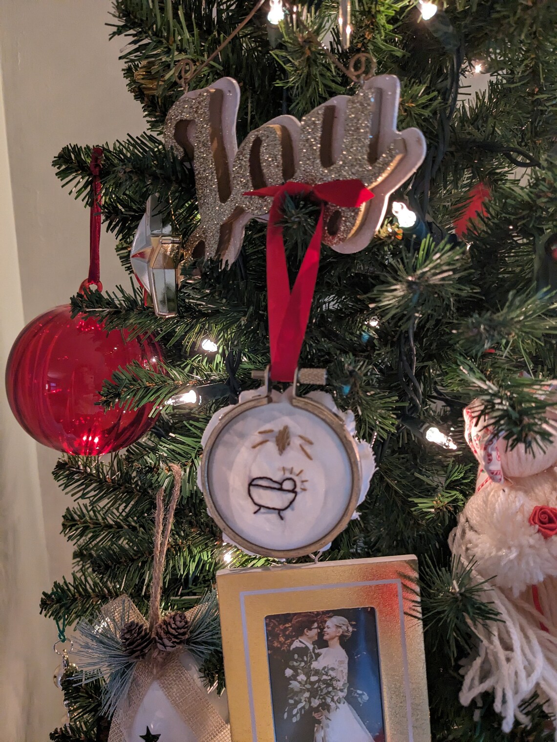 Handmade Baby Jesus Manger Ornament | Hand Embroidered | Christmas ...