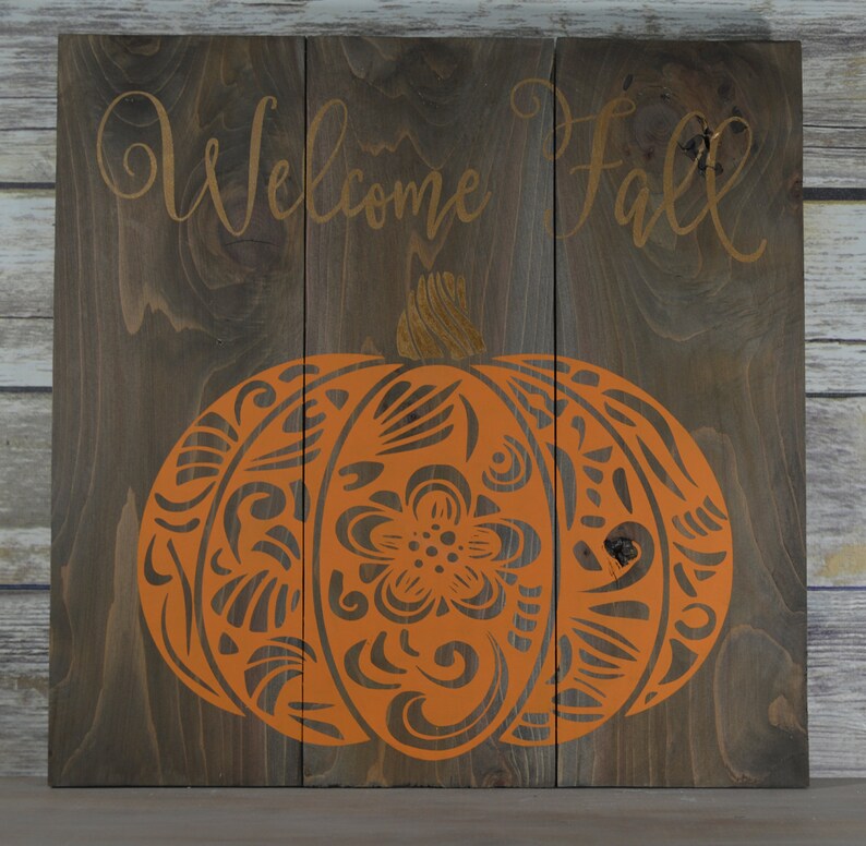 Fall Pumpkin Sign Rustic Fall Decor Fall Wood Sign | Etsy