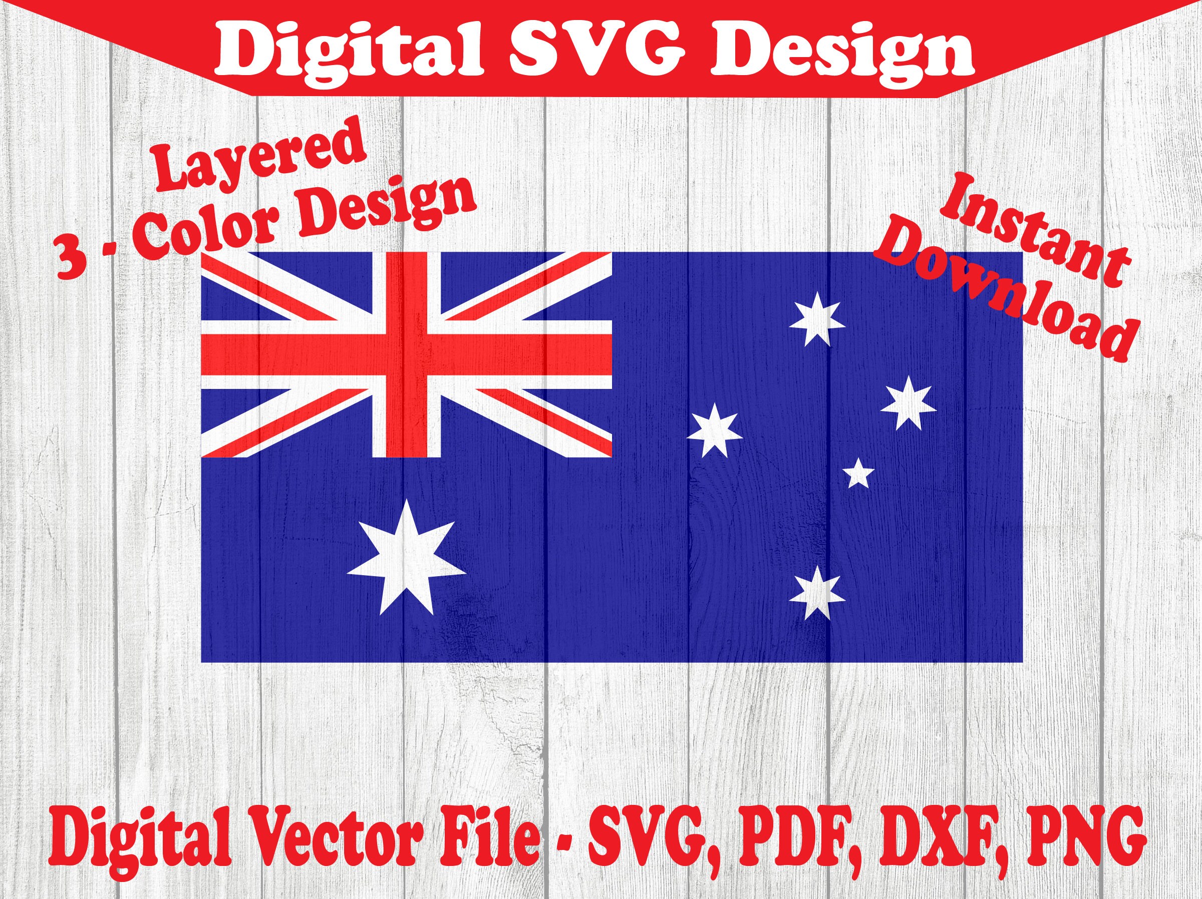 Australian Flag 3 Color Layered SVG Commonwealth Star Cricut | Etsy