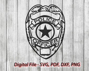 Police Badge Svg - Etsy
