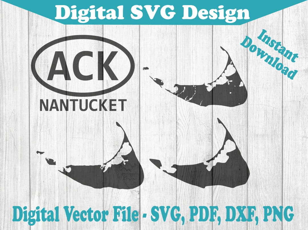 Nantucket Map SVG, ACK Vector Designs (digital Download) - Etsy