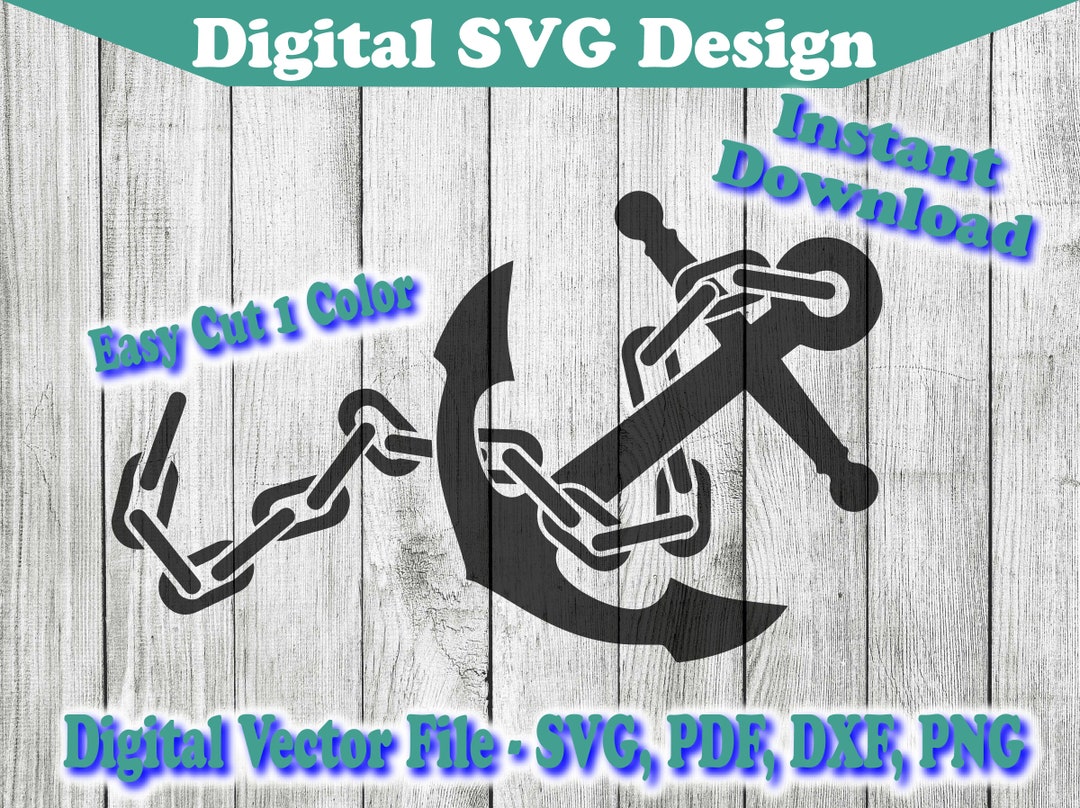 Nautical Anchor & Chain Unique Design - Svg Files - for Cricut ...