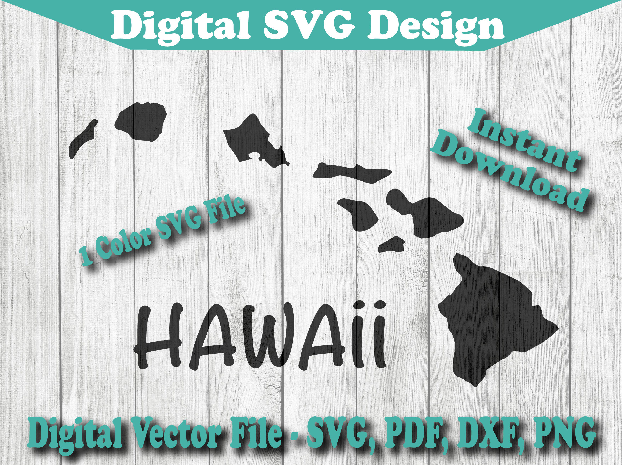 HAWAII Island Map Design SVG Instant Download Vector Cricut - Etsy UK