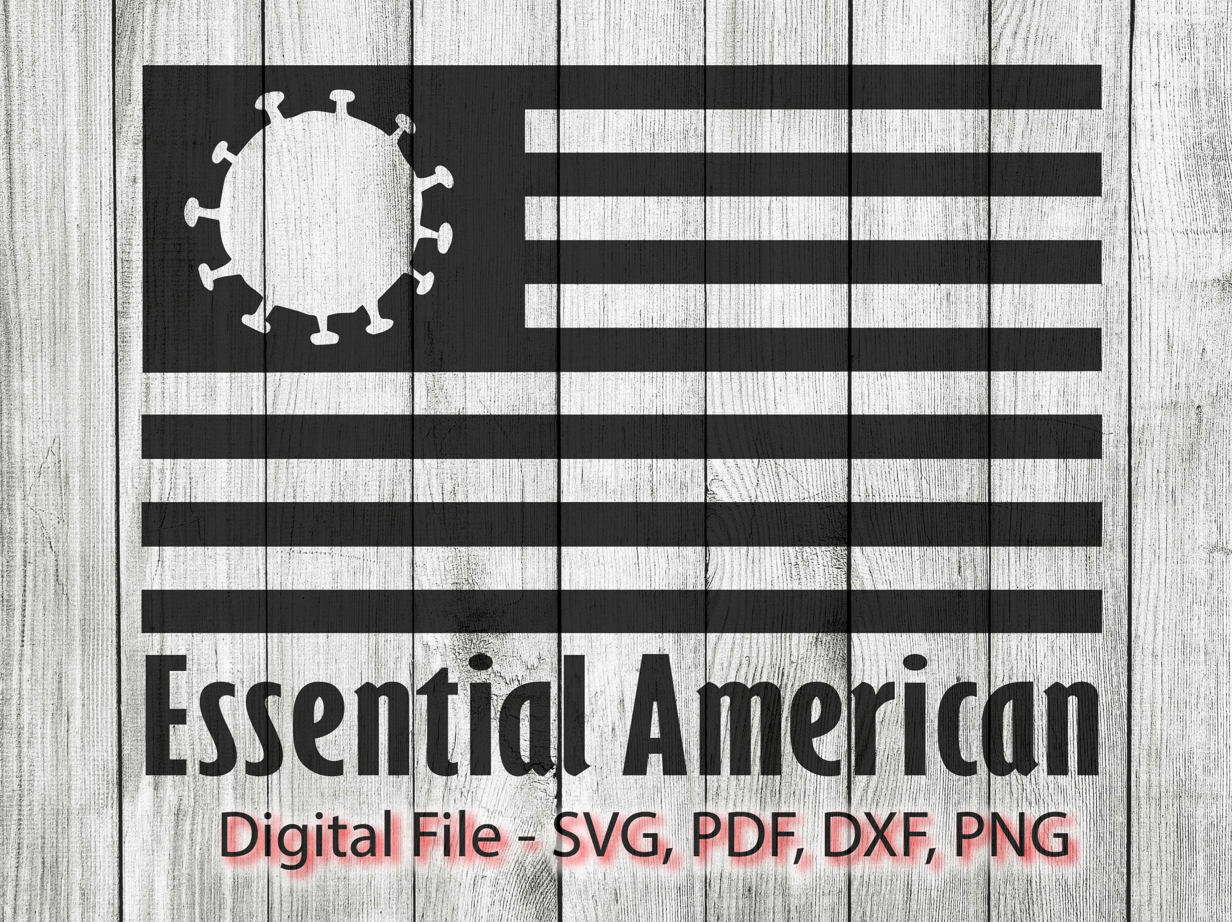 Essential American Virus Flag SVG Essential Worker Virus - Etsy