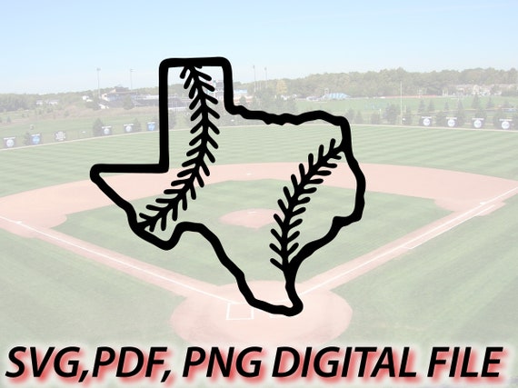 Baseball Texas SVG Simple One Color Design Svg Png Pdf Dxf - Etsy