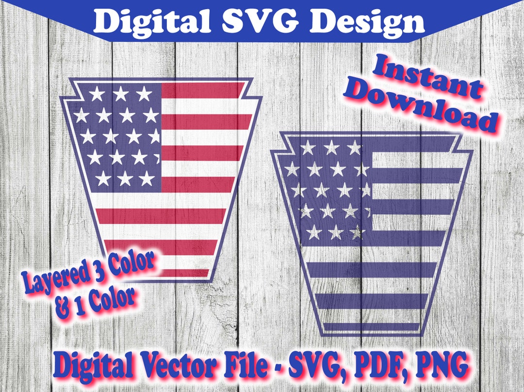 Keystone US Flag Design Svg - Pennsylvania PA Instant Download Vector ...