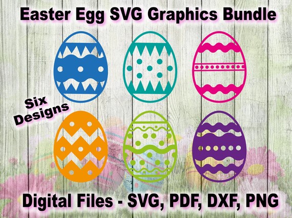 Easter Egg Designs Spring Bundle 6 Unique Easter Eggs Svg | Etsy