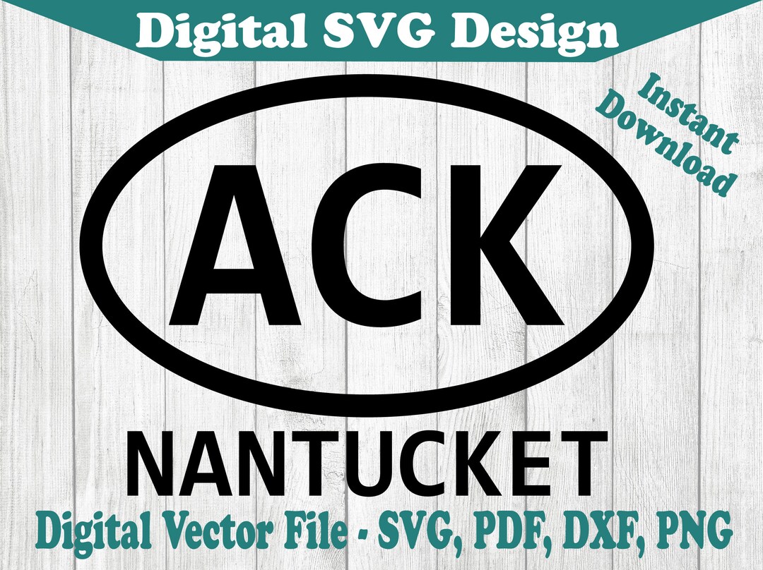 Nantucket ACK Travel Airport Code Mass Design SVG Cut File - Clipart ...