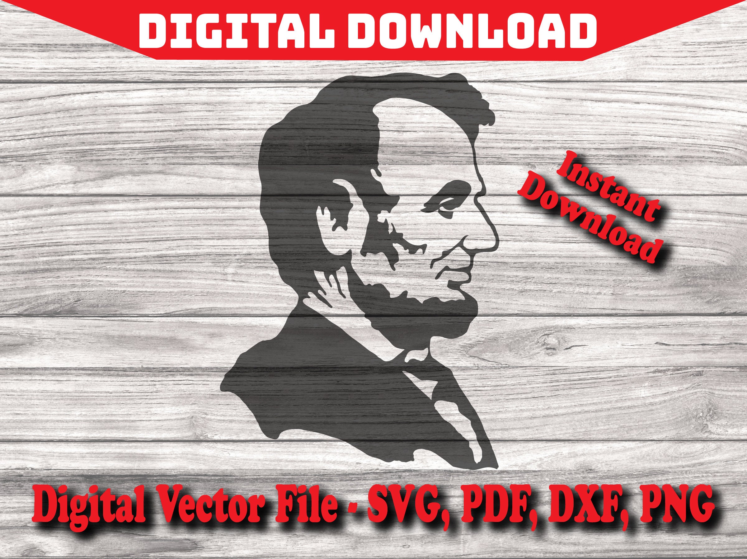 Abraham Lincoln Profile SVG – Cricut & Silhouette Vector (digital ...