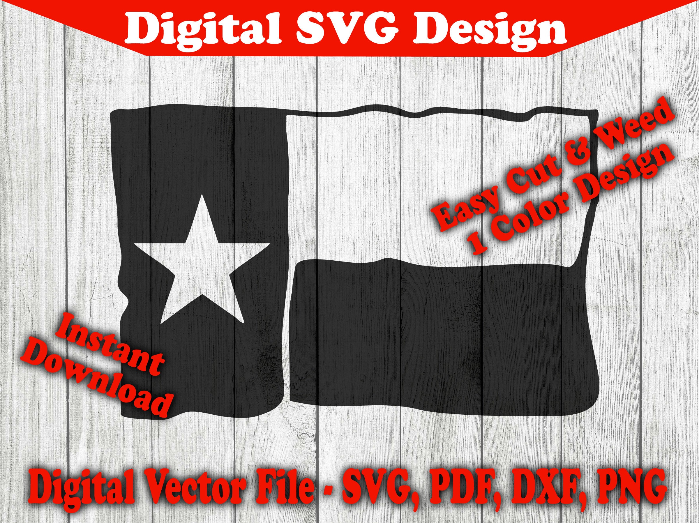 Texas Flag Wavy SVG – Easy Cut Vector Graphic (pdf, Png, Svg) - Etsy