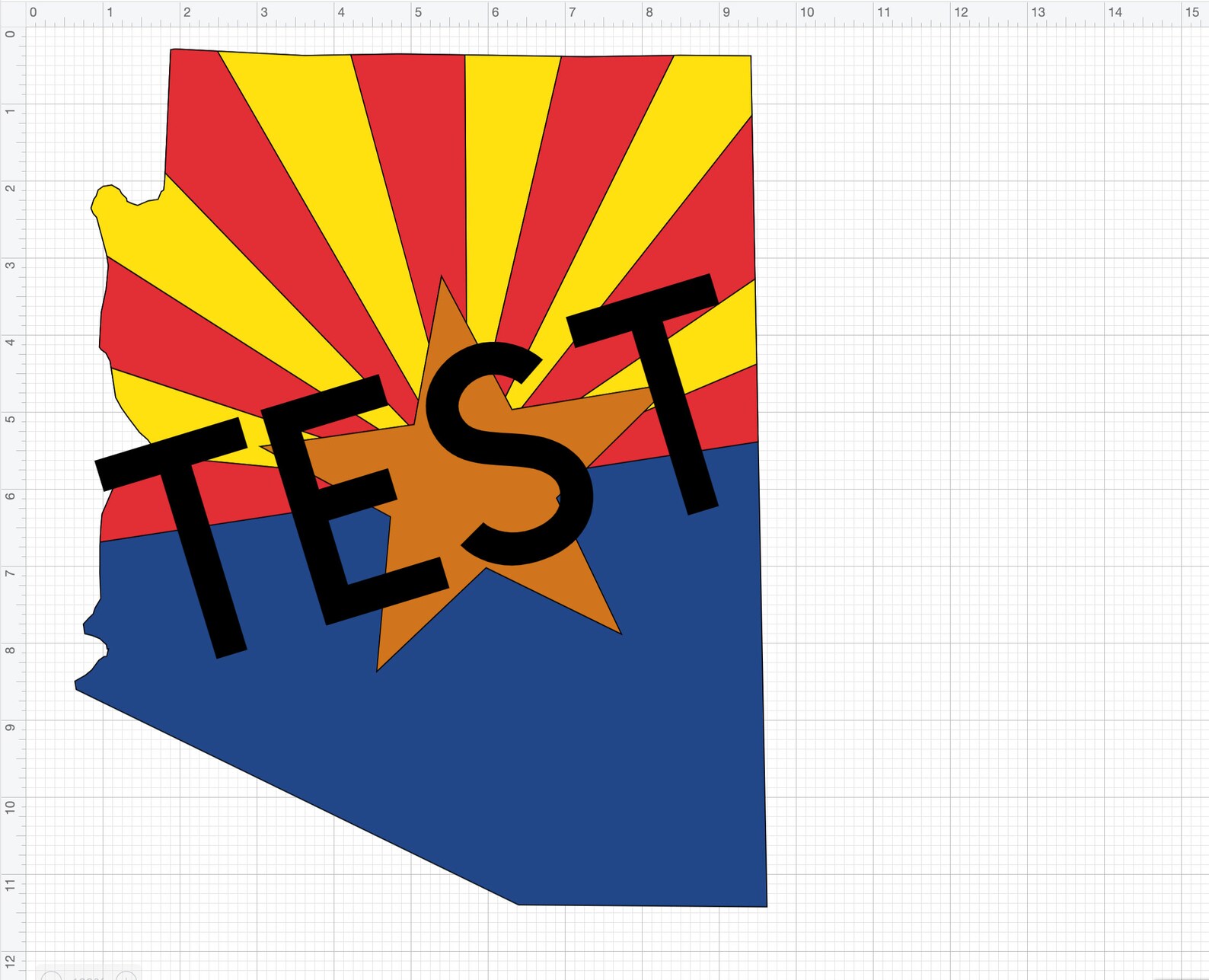 Arizona State Flag Map Design, SVG, Cricut, Silhouette (digital ...