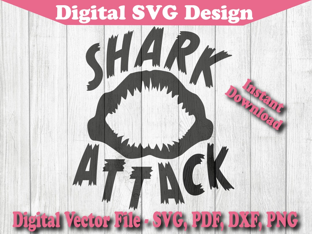 Shark Attack Kids Beach Design Svg File - SVG - for Cricut Silhouette ...