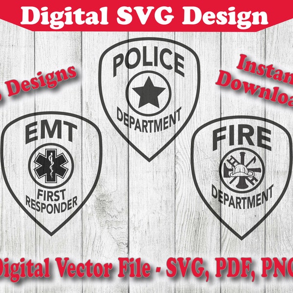 First Responder Badges Svg - Etsy