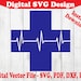 Heartbeat Cross EMS Paramedic Svg EMT Svg Medical 1 Color Outlined ...