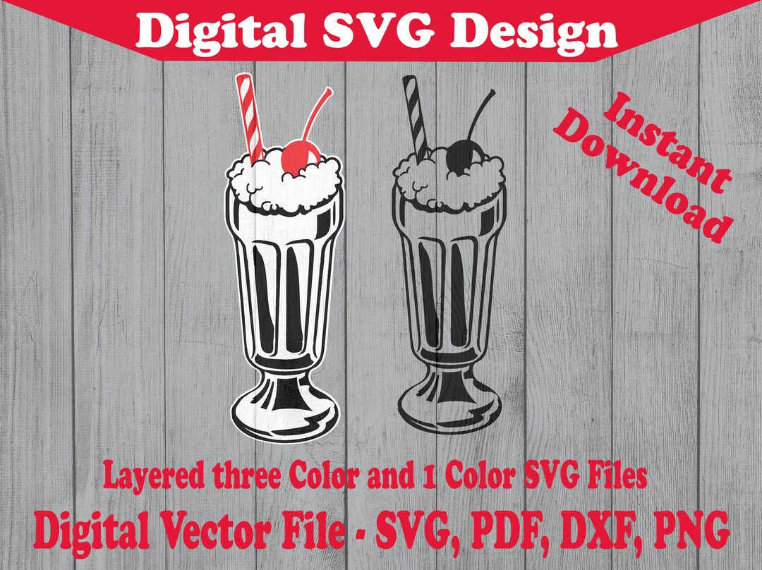 Milkshake SVG – Malt Frappe Float Vector (digital Download) - Etsy