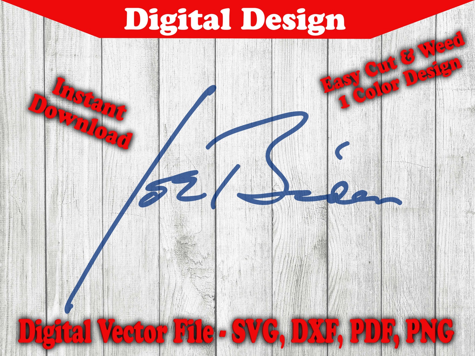 President Joe Biden Signature Autograph 1 Color SVG Digital Download ...