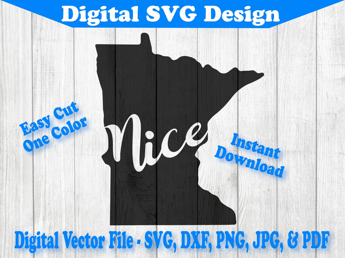 Minnesota Nice State Map Design MN Minn Svg Silhouette - Etsy