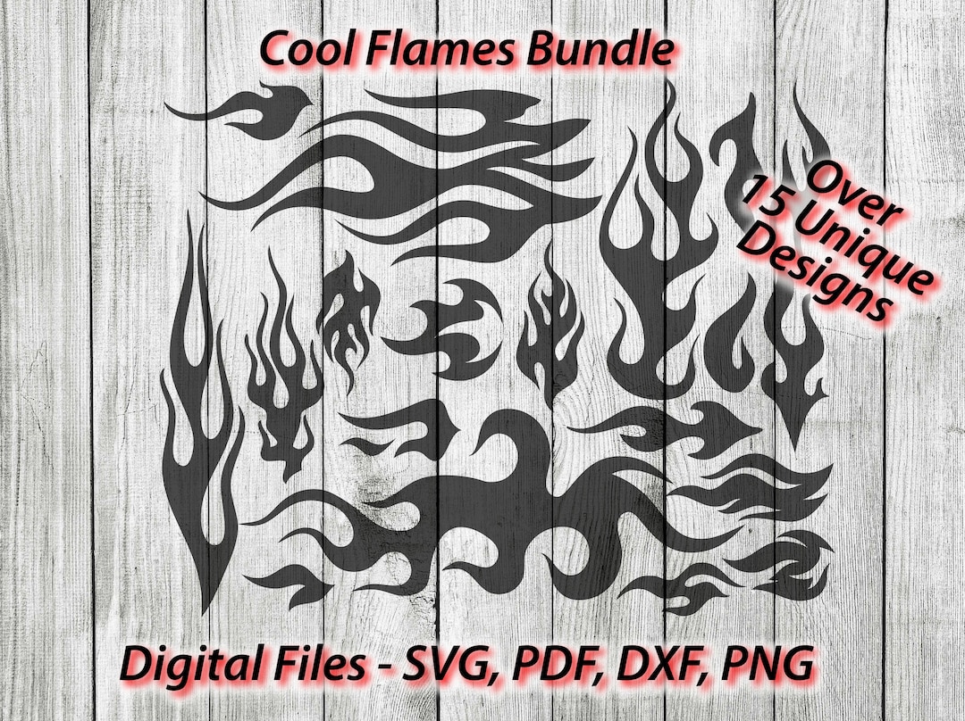 Cool Flames Unique Design Lot Svg File - SVG - Fire for Cricut for ...