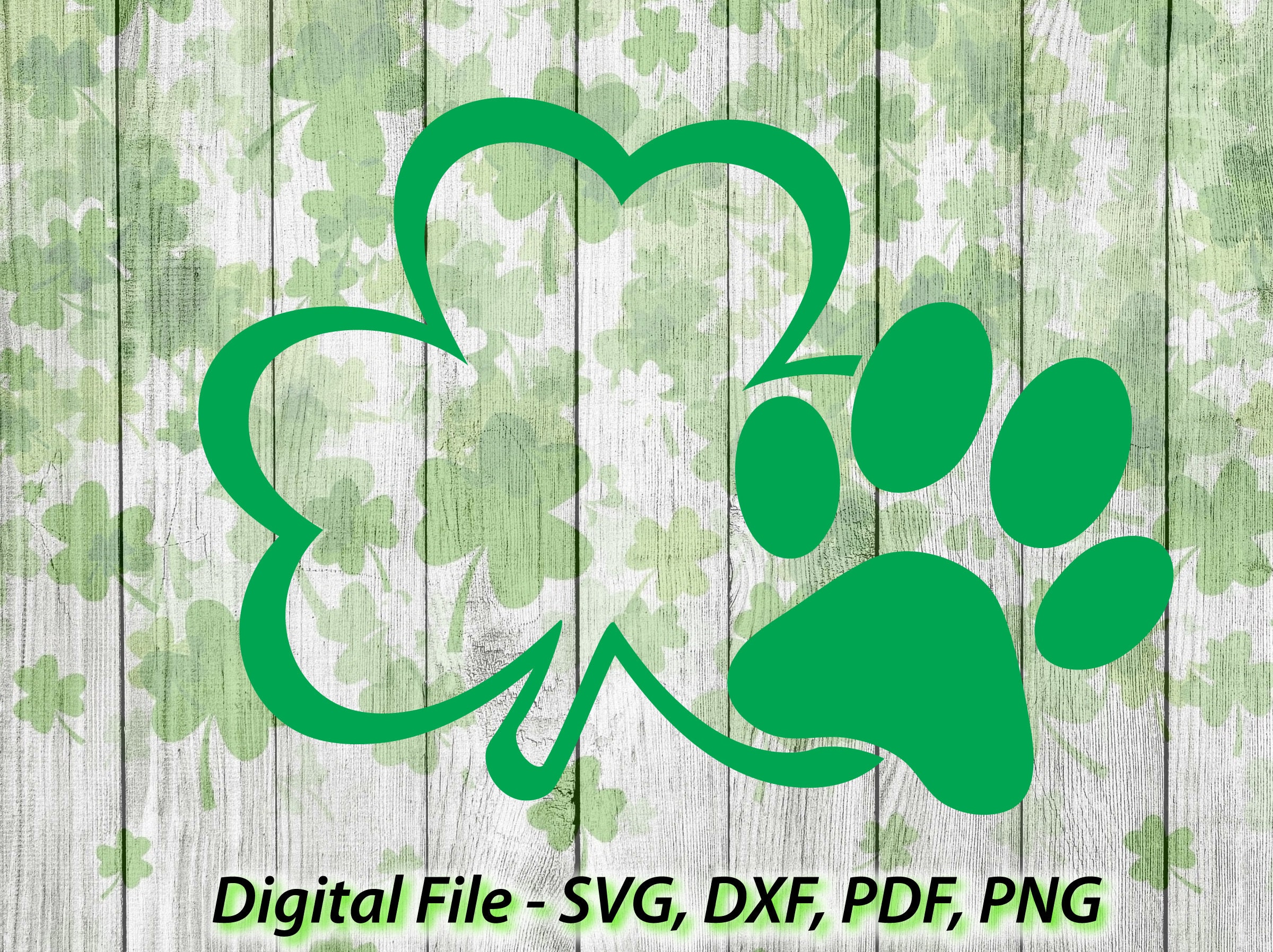 Shamrock Dog Paw Design Graphic St Patricks Day Svg File - Etsy Denmark