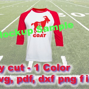 Goat #15 Football Design SVG Instant Download Vector Cricut Silhouette ...